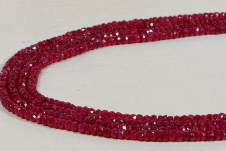 Ruby 3x2mm 6 Inch Strand Faceted Rondelles Natural - Etsy