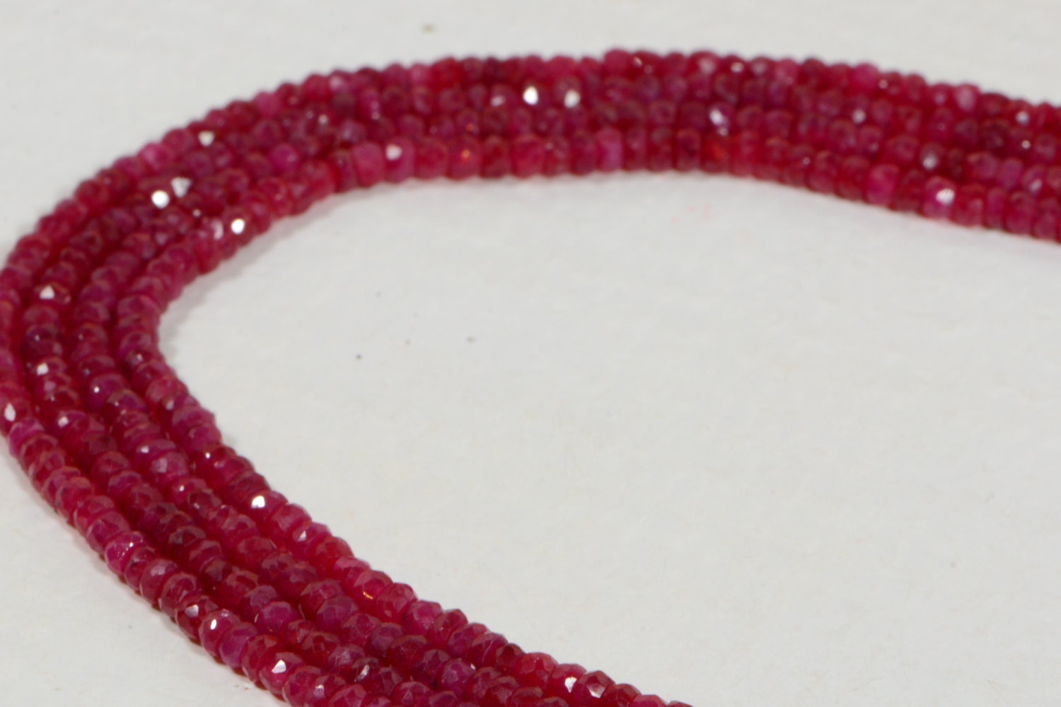 Ruby 3x2mm 6 inch Strand Faceted Rondelles Natural | Etsy