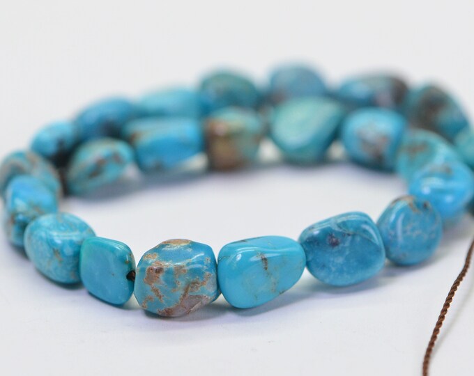 Nevada Blue Turquoise Progressive Strand Beads Nuggets Turquoise Beads ...