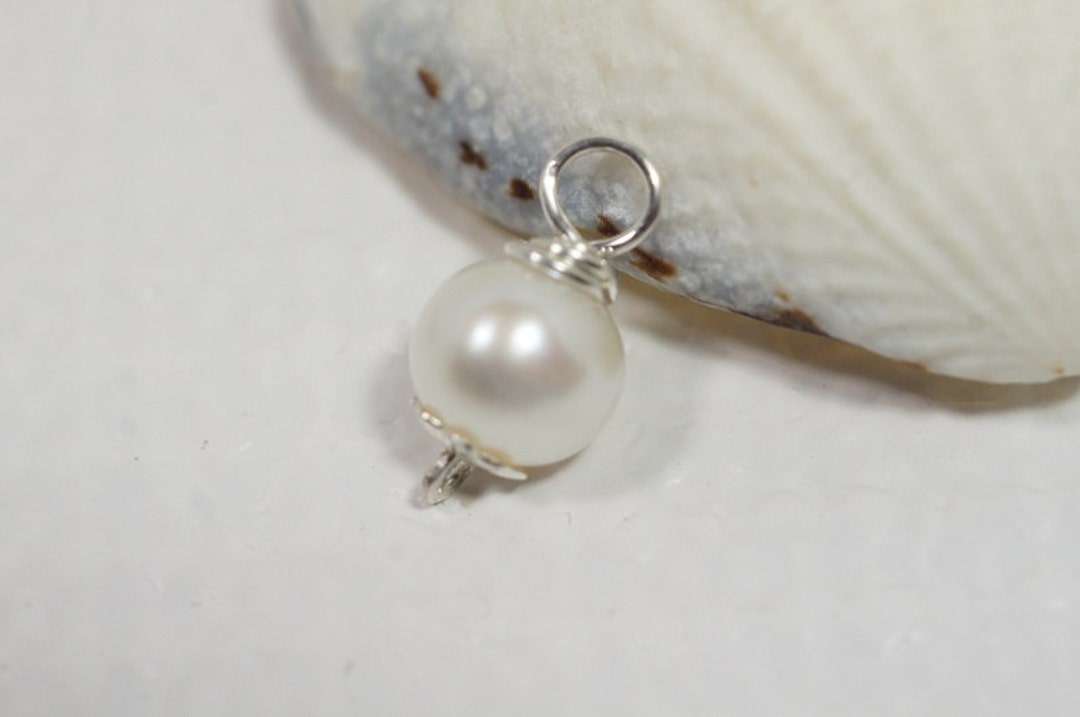 Freshwater Pearl Pendant Wire Wrapped Pearl Add Dangle Charm - Etsy