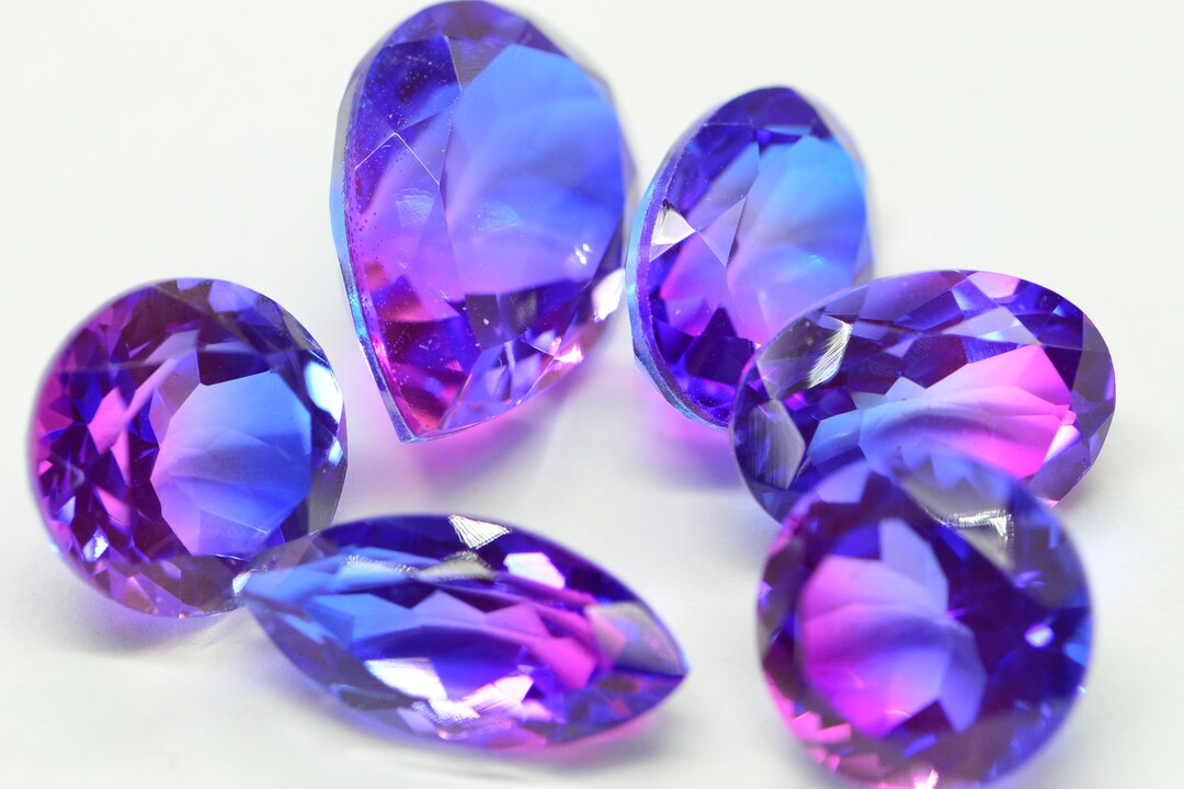 Color Change Alexandrite Doublet Quartz Lab Creative Oval Cabochon ...