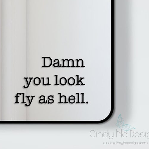 Damn You Look Fly as Hell Typography Decal - Etsy Canada