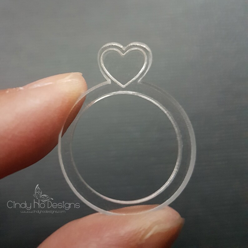 Acrylic Heart Laser Cut Statement Ring: Love You THIS Much - Etsy