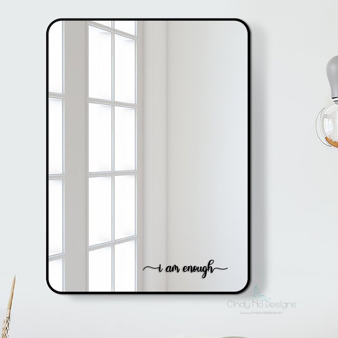 I Am Enough in Cursive Decal Typography Decal - Etsy