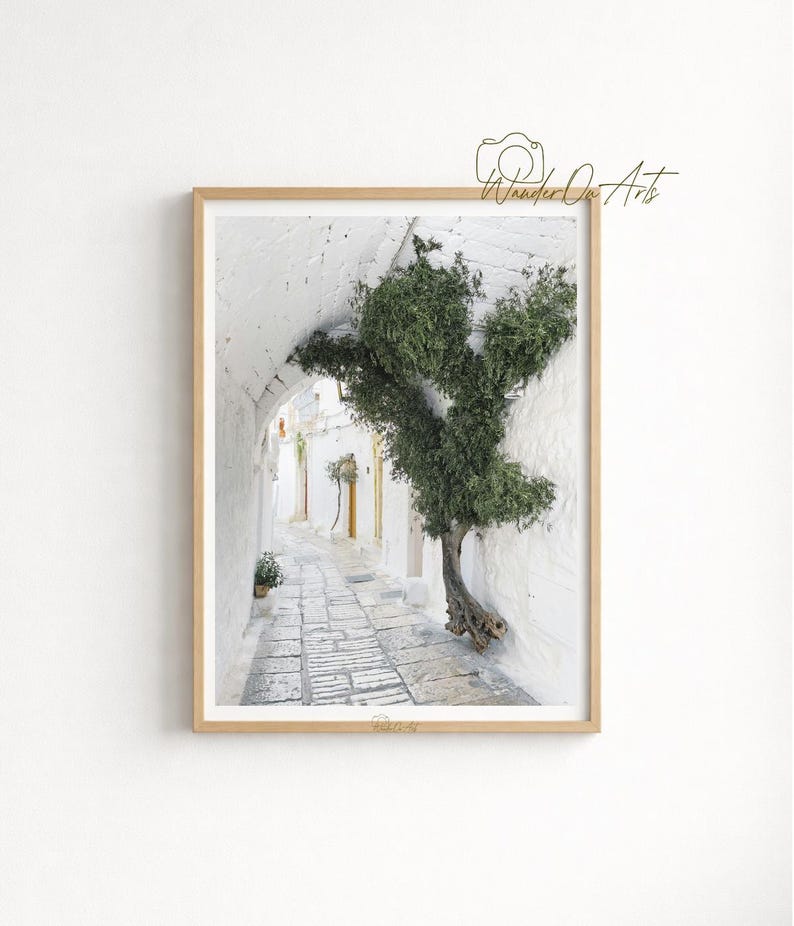 Italian Village Wall Art Set | Whitewashed Street Photography (digital ...