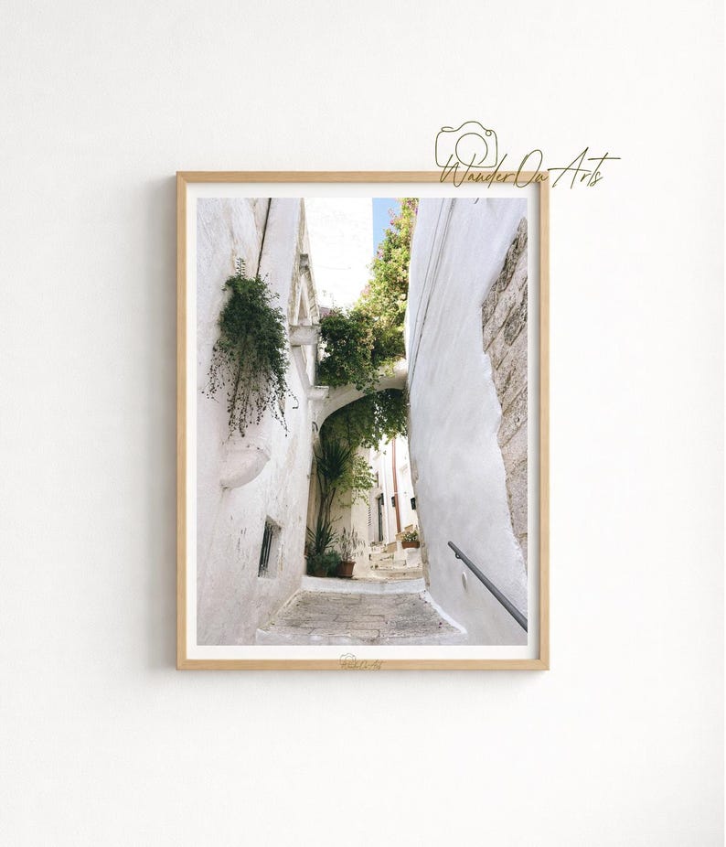 Italian Village Wall Art Set | Whitewashed Street Photography (digital ...