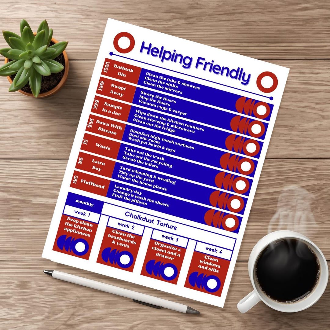 Helping Friendly Chore Checklist - Etsy