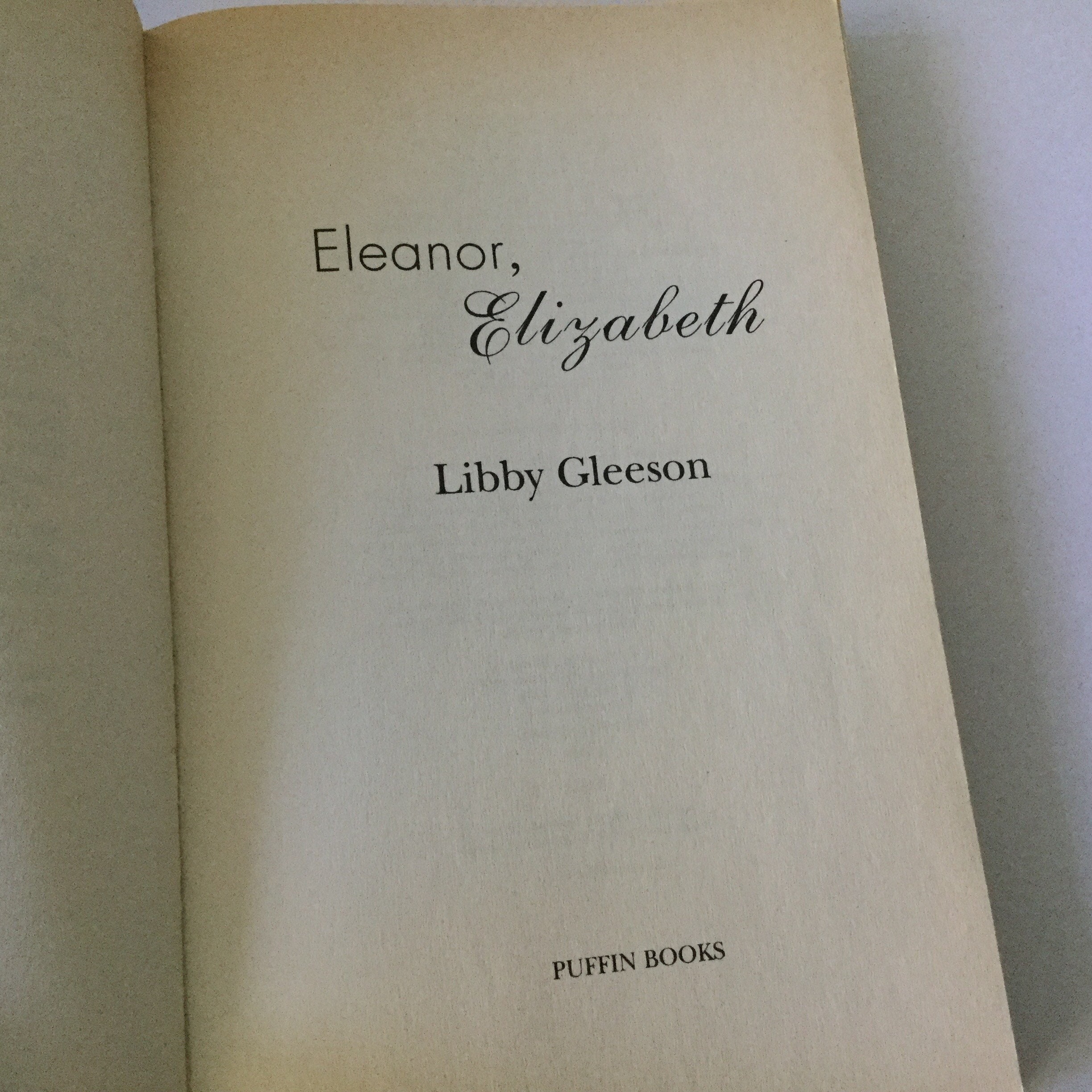 Eleanor Elizabeth Libby Gleeson YA ficción Historia | Etsy