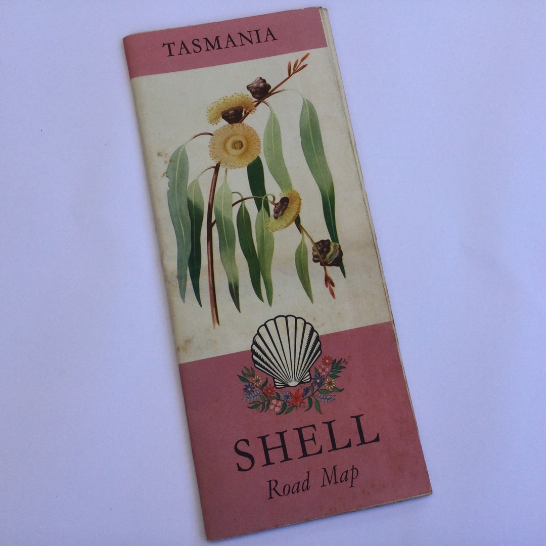 1960's Vintage Shell Tasmania Road Guide Map Cities and Towns,hobart ...