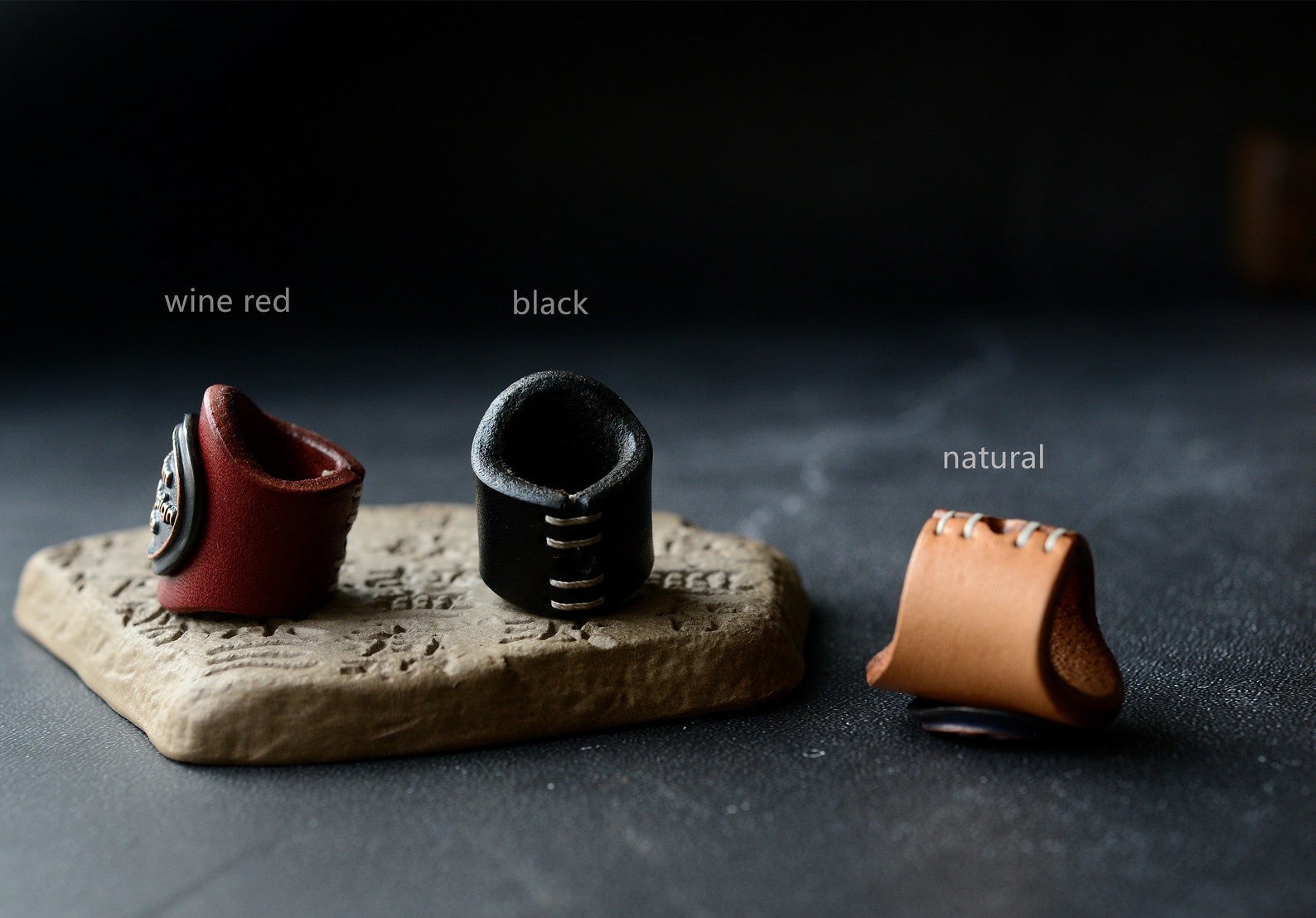 Handmade Leather Scarf Ring, Copper Engraving Scarf Clasp, Western ...
