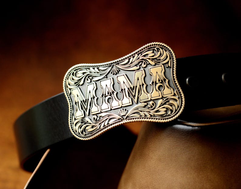 Floral Mama Belt Buckle, Western Engraved Belt Buckle, Gift for Mom ...