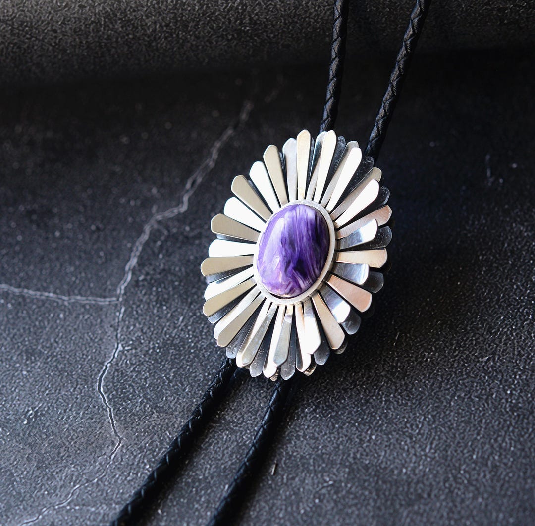 Amethyst Bolo Tie, Daisy Bolo Tie, Bolo Tie for Men Wedding, Western ...