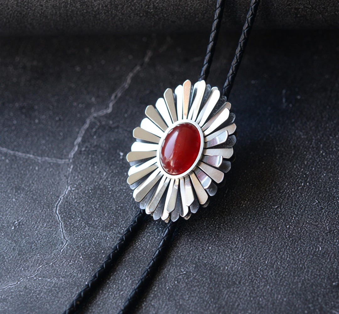 Red Jasper Bolo Tie, Daisy Bolo Tie, Bolo Tie for Men Wedding, Western ...
