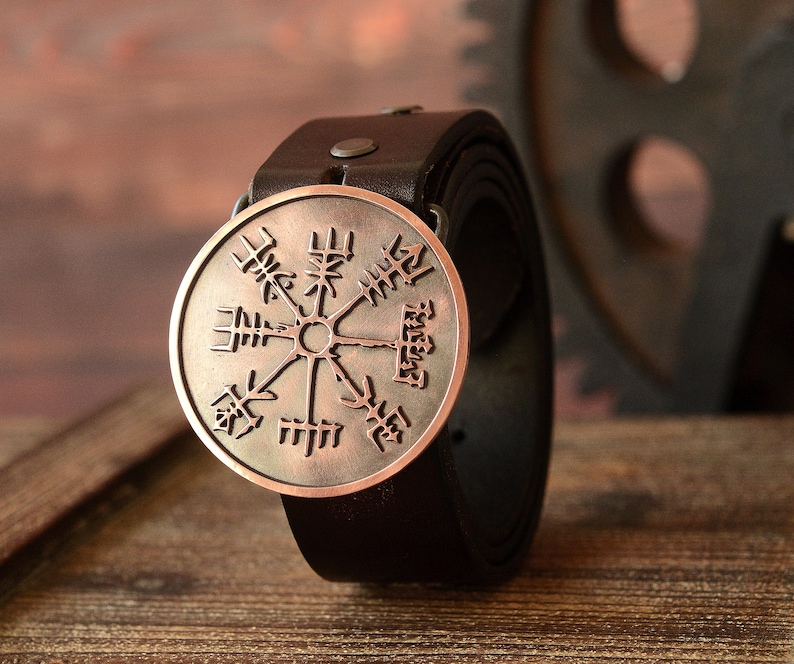 Custom Viking Compass Belt Buckle, Norse Vegvisir Belt Buckle, Viking ...