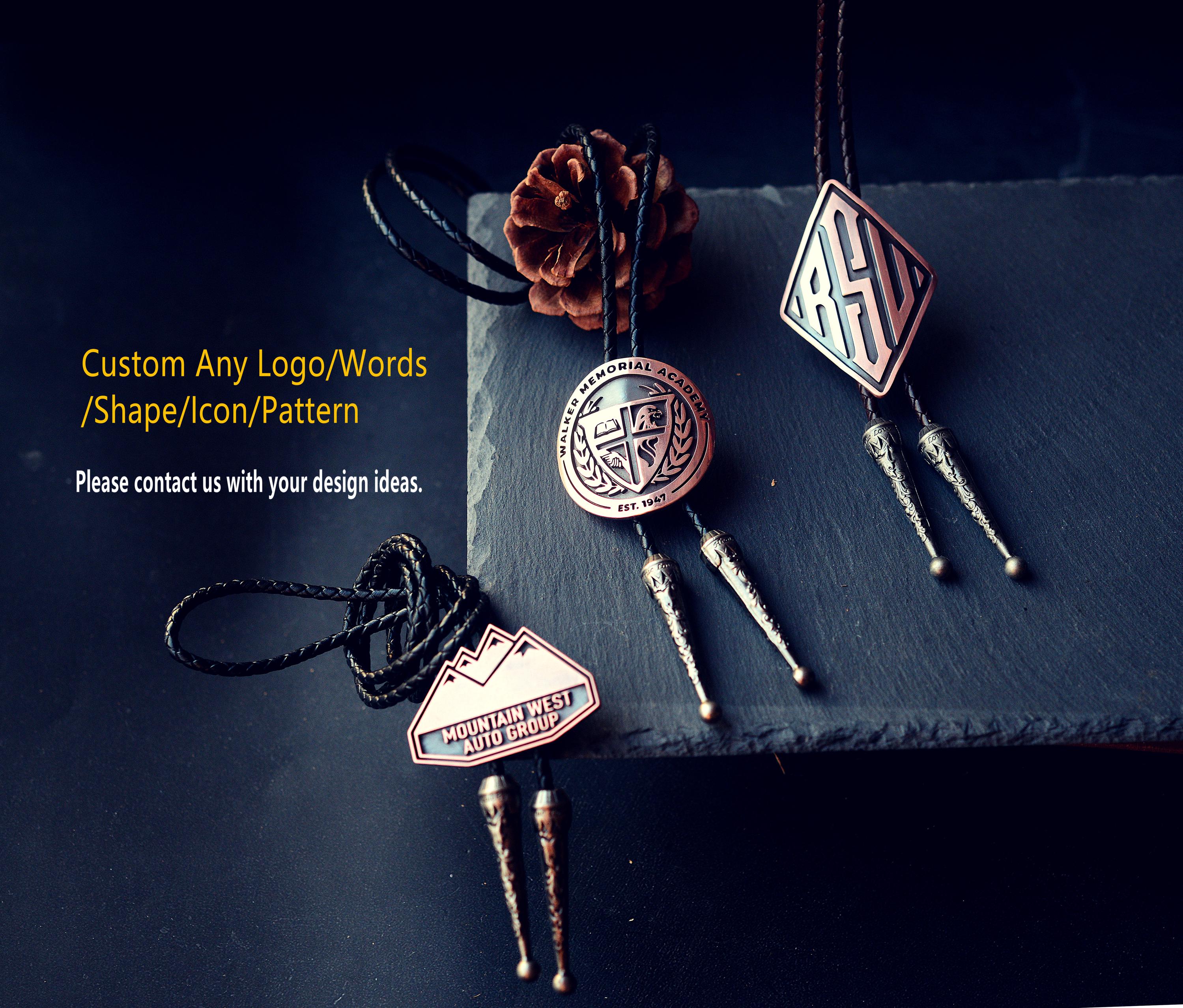 Custom Diamond Bolo Tie, Leather Cord Cowboy Necktie - Etsy
