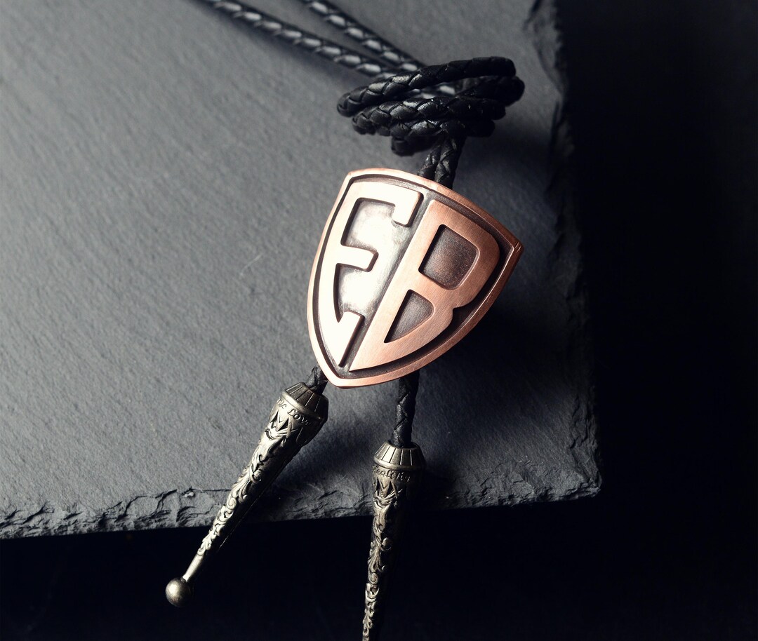 Personalized Monogram Shield Bolo Tie, Wedding Bolo Tie, Company Logo ...