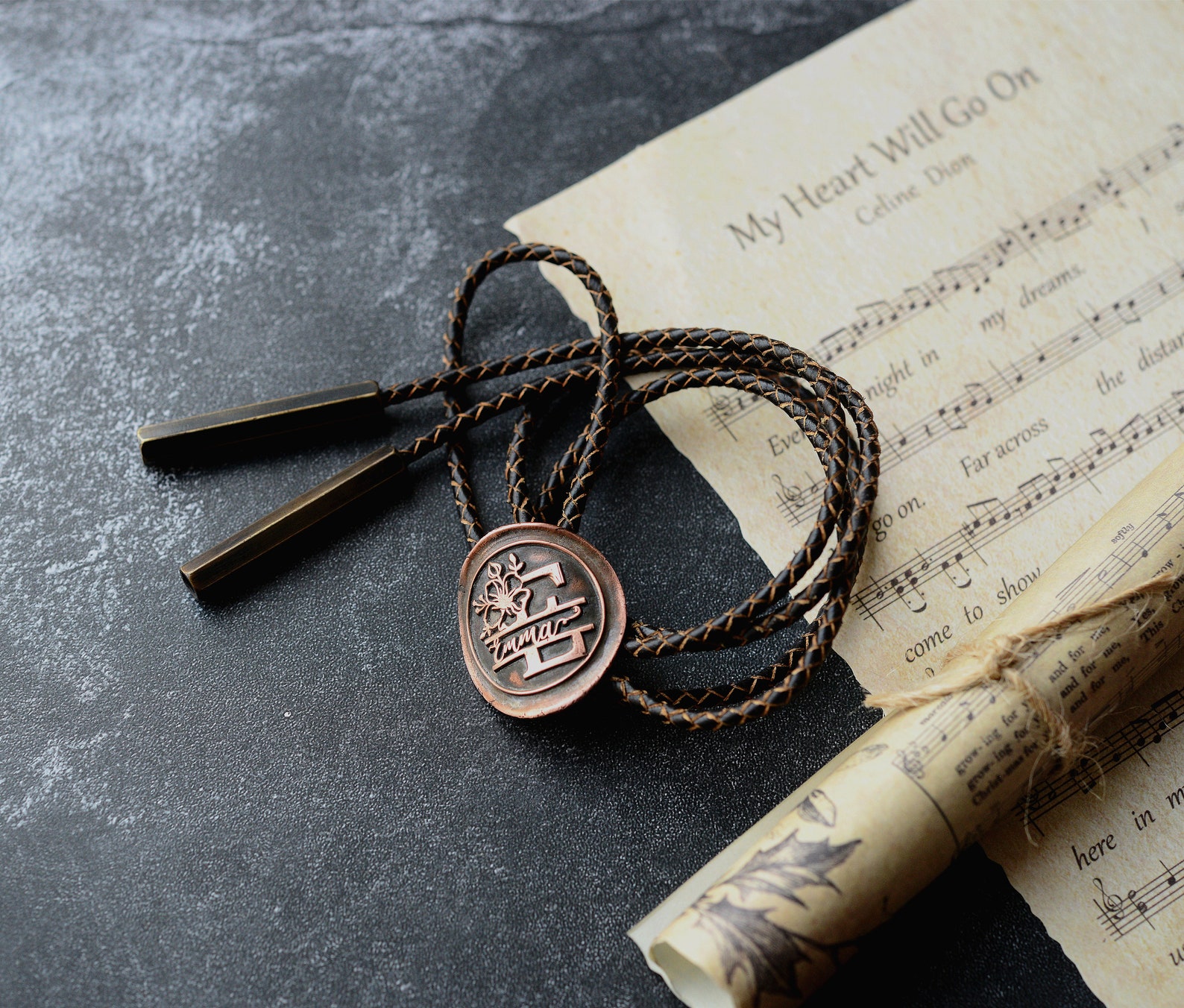 Brown Bolo Tie, INITIAL NECKLACE, Bolo Tie for Men, Bolo Tie for Men ...