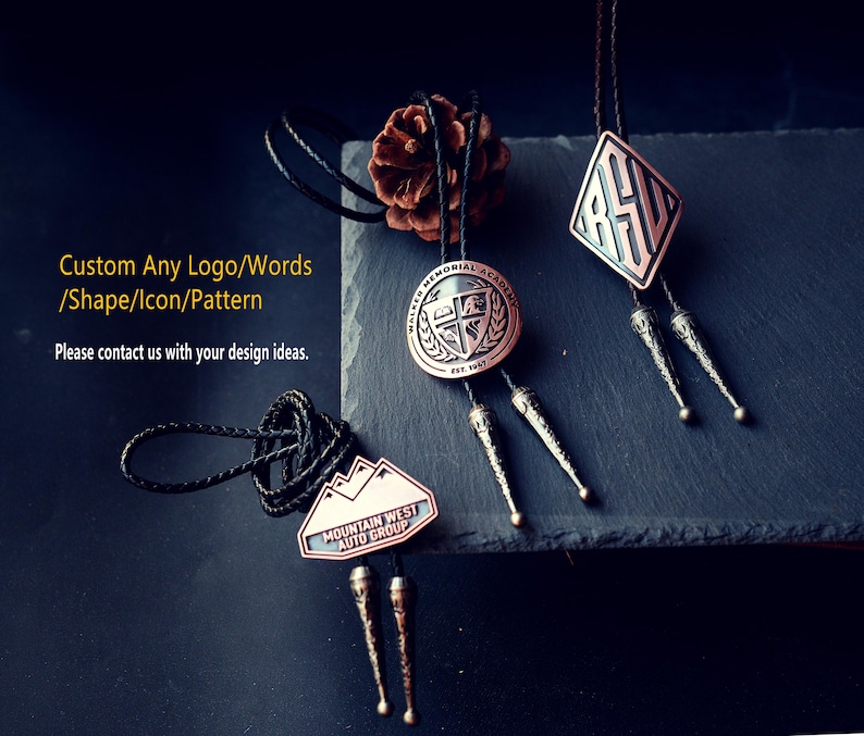 Personalized Corporate Logos Bolo Tie, Wedding Bolo Tie, Company Logo ...