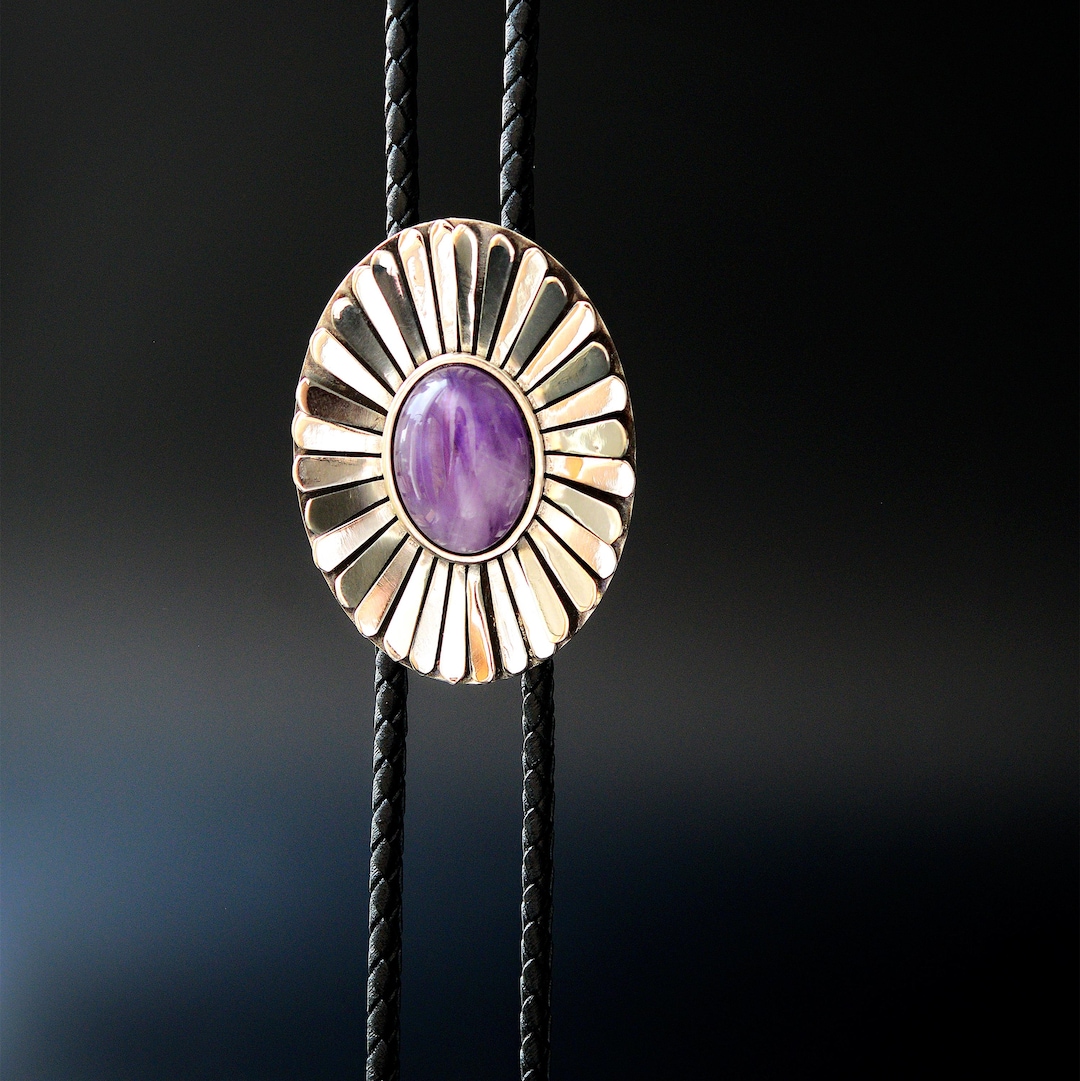 Amethyst Bolo Tie, Daisy Bolo Tie, Bolo Tie for Men Wedding, Western ...