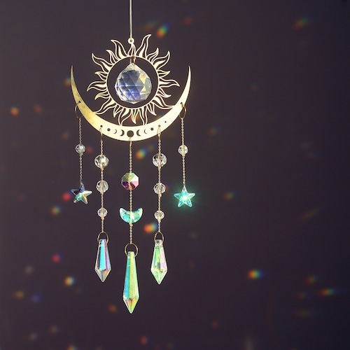 Moon Phases Suncatcher Sun and Moon Sun Catcher Aurora - Etsy