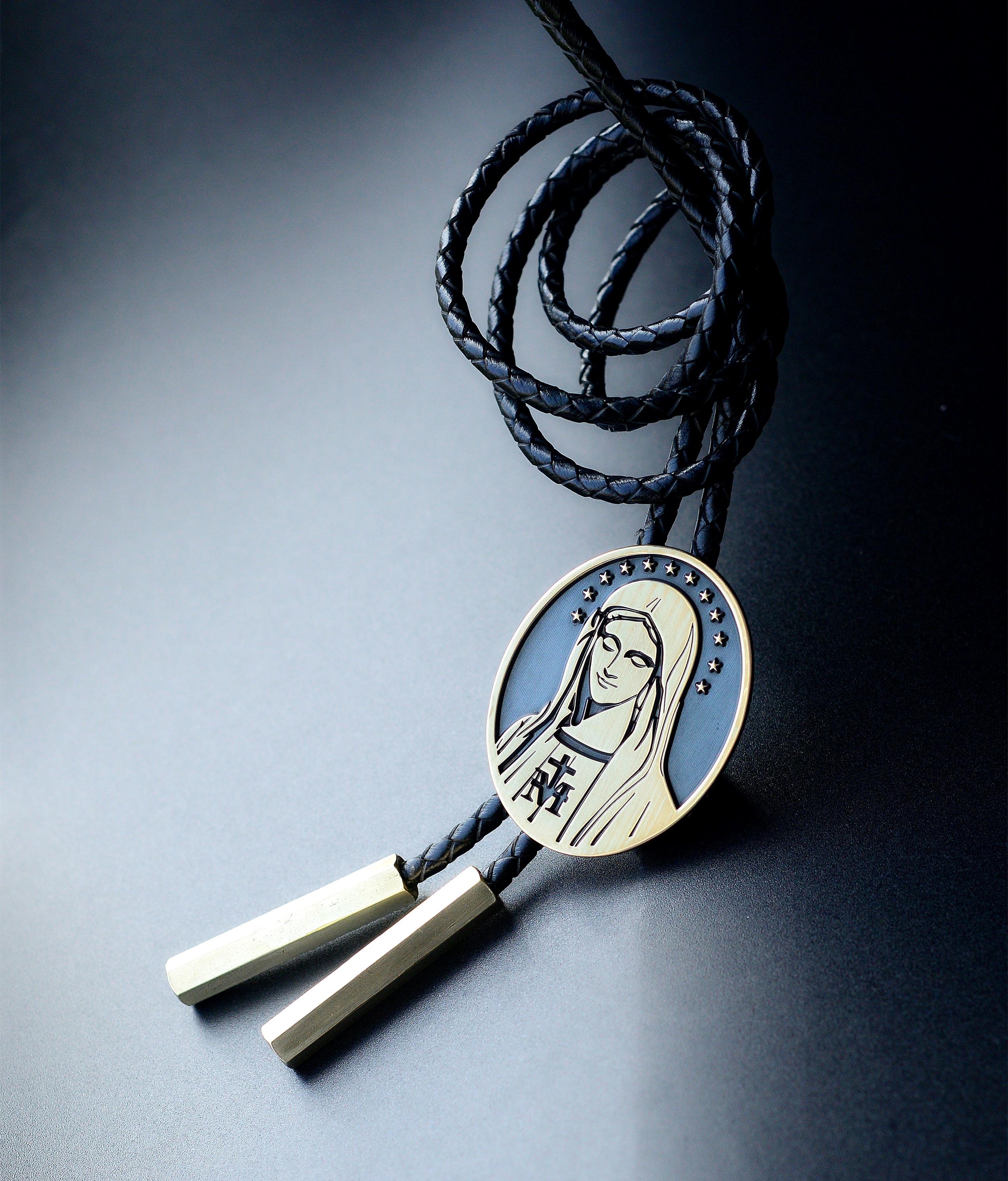 Virgin Mary Bolo Tie, Virgin Mary Necklace, Religious Necklace, Custom ...