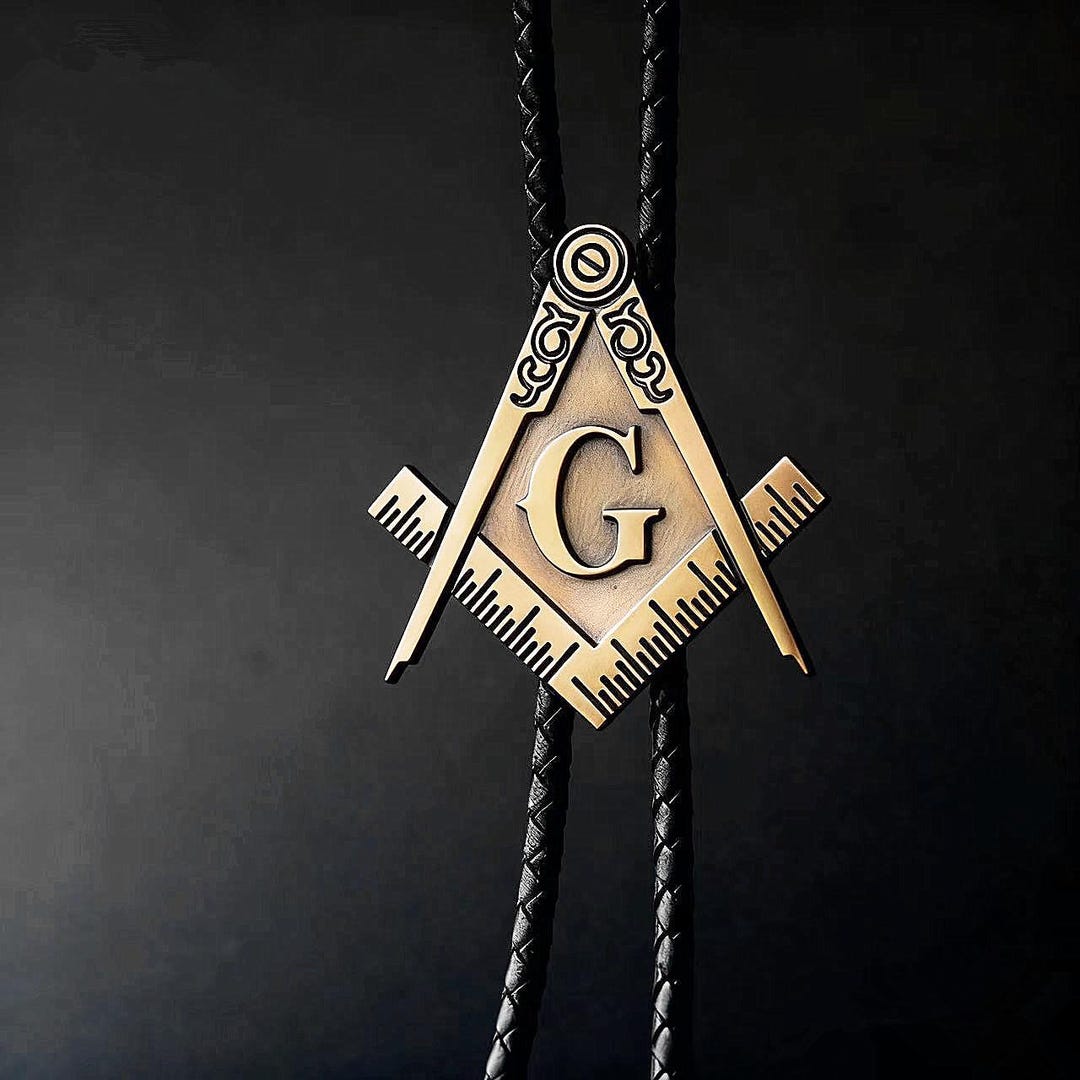 Mason Bolo Tie, Masonic Bolo Tie, Freemason Necklace, Masonic Jewelry ...