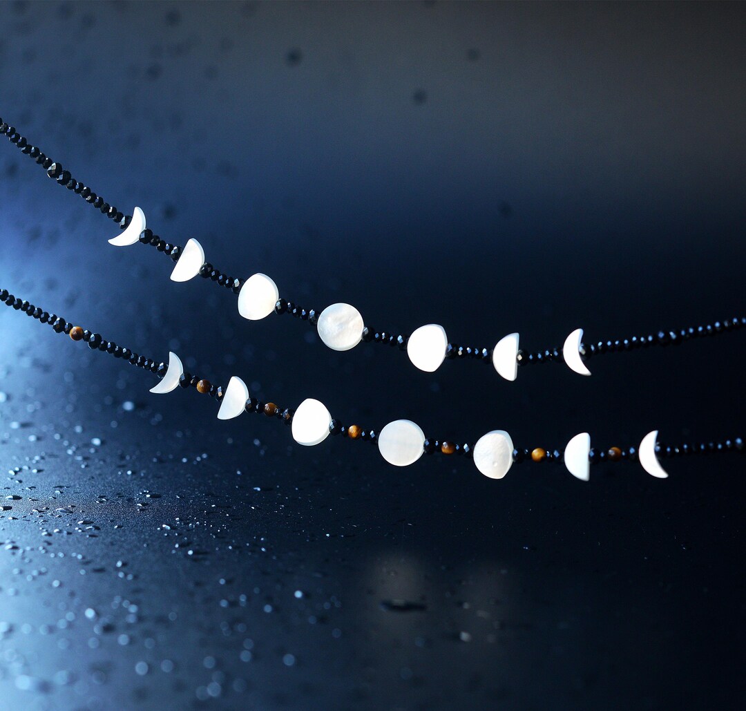 Moon Phase Necklace, Moon Phase Bracelet, Men/women Jewelry, Moon ...