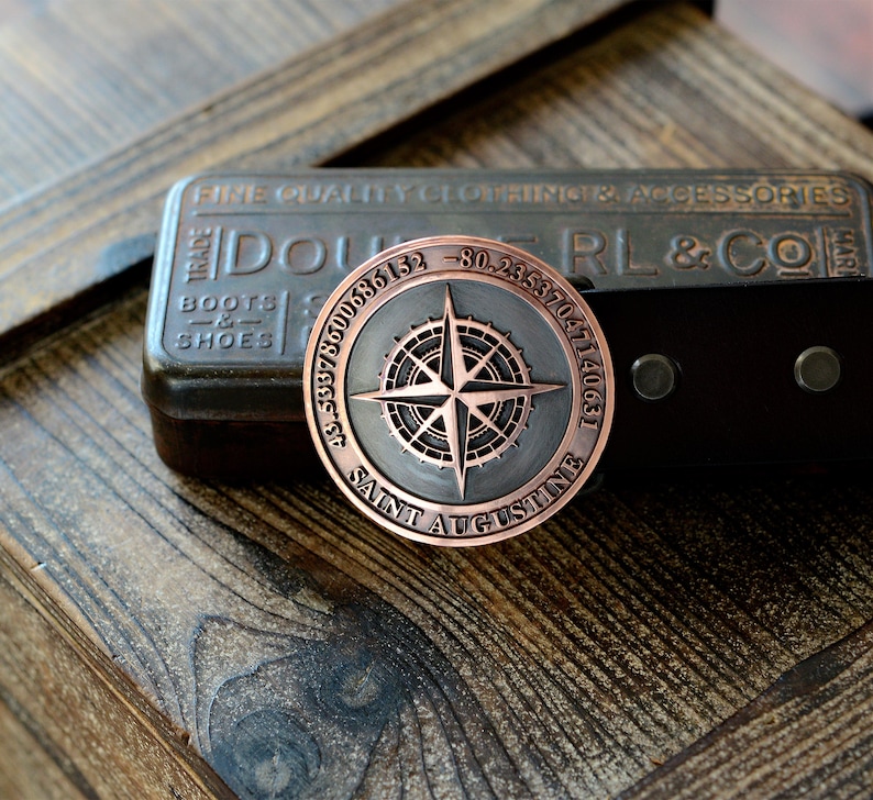Custom Compass Belt Buckle, Longitude Latitude Belt Buckle, Custom ...