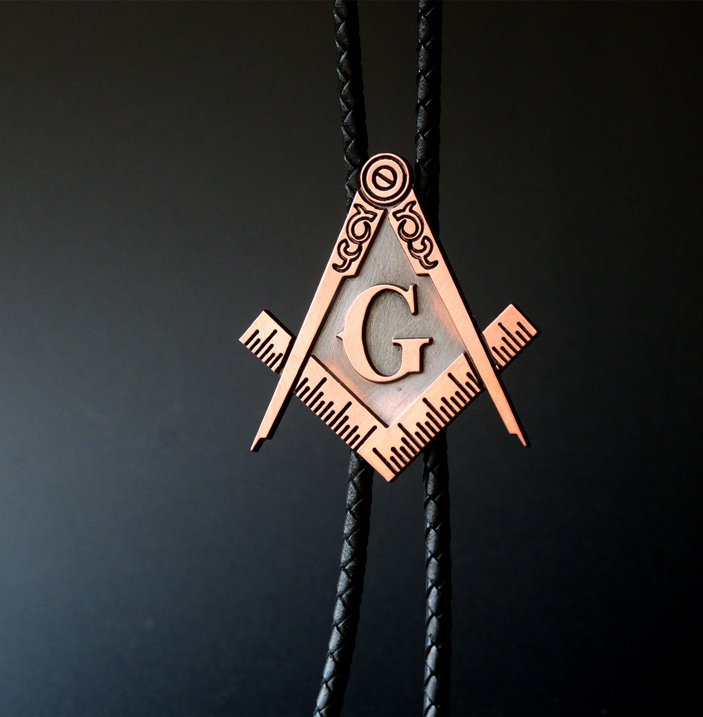 Mason Bolo Tie, Masonic Bolo Tie, Freemason Necklace, Masonic Jewelry ...
