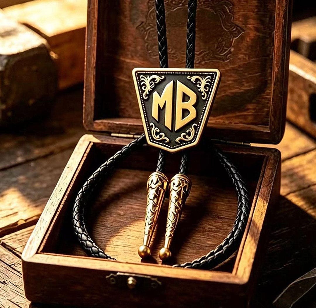 Personalize Monogram Bolo Tie, Wedding Bolo Tie, Cowboy Bolo Tie ...