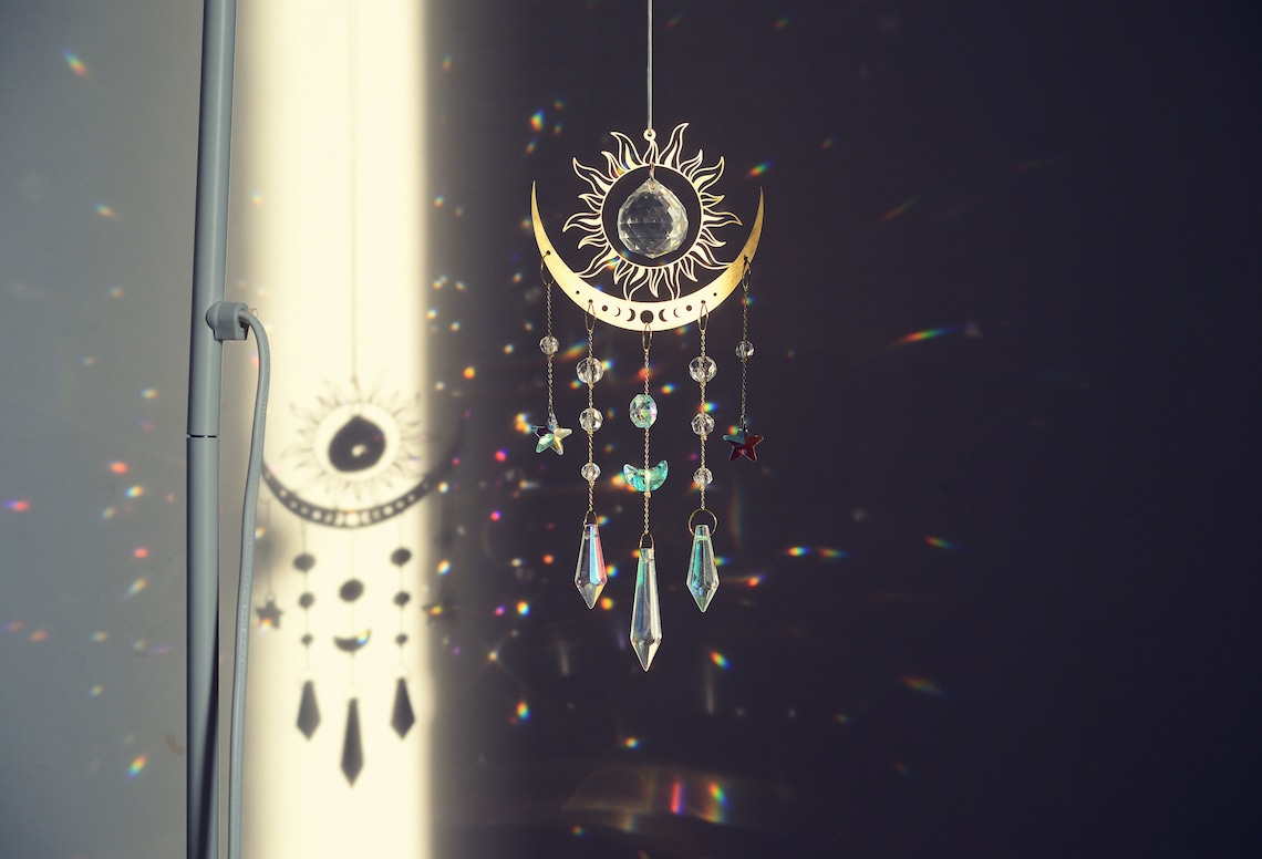 Moon Phases Suncatcher Sun and Moon Sun Catcher Aurora - Etsy