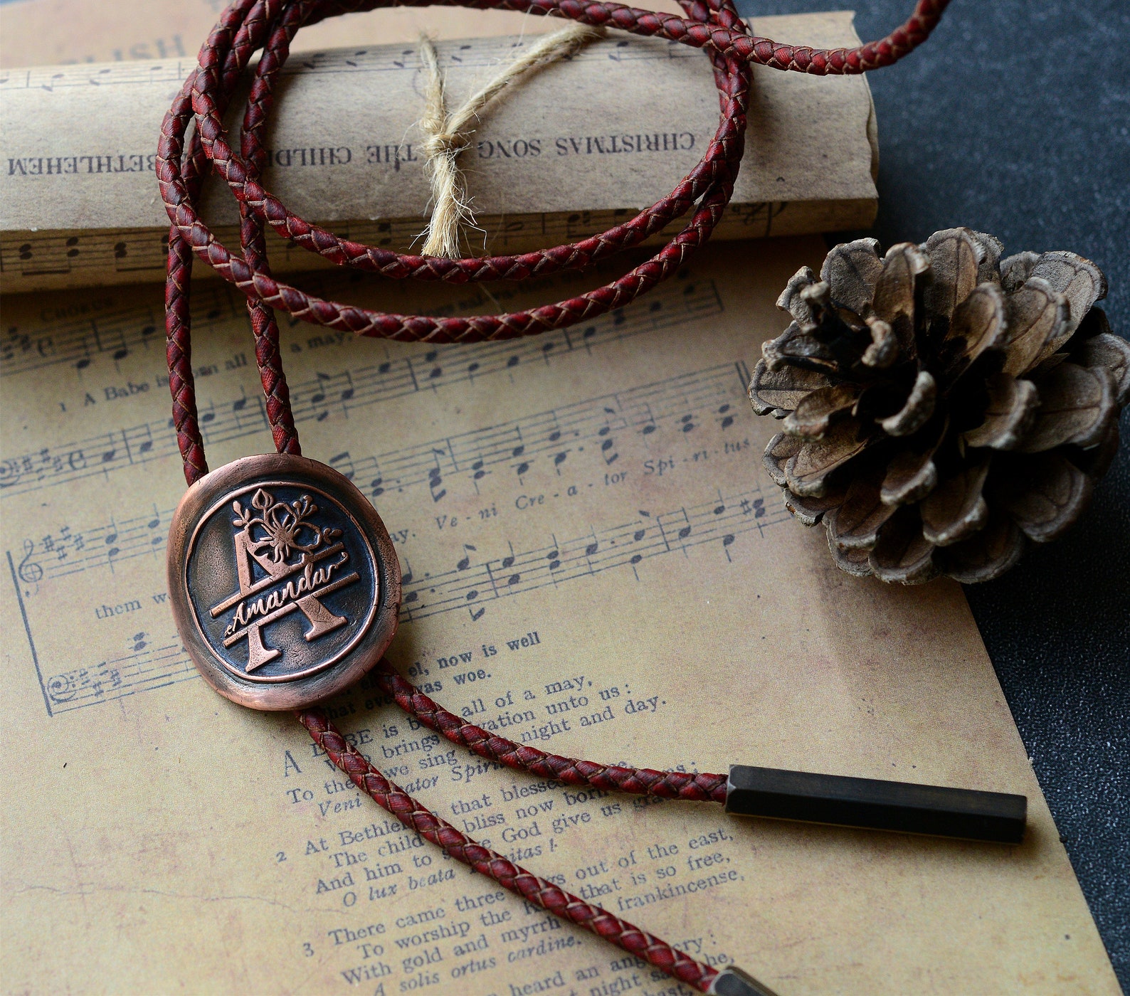 Brown Bolo Tie, INITIAL NECKLACE, Bolo Tie for Men, Bolo Tie for Men ...