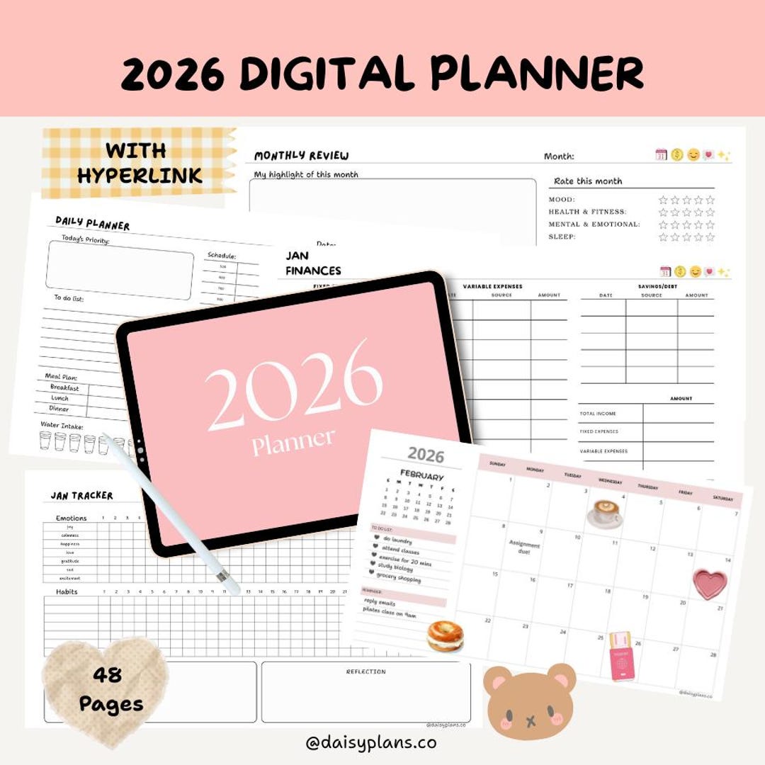 2026 Digital Planner : Daily & Monthly (PDF) Goodnotes| Notability ...