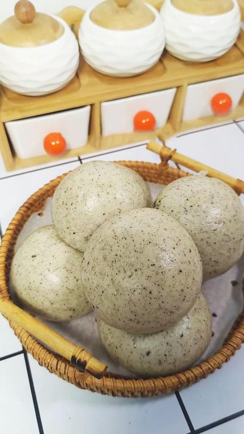 Black Sesame Steamed Buns Recipe: Soft Fluffy Mantou With Nutty Filling ...