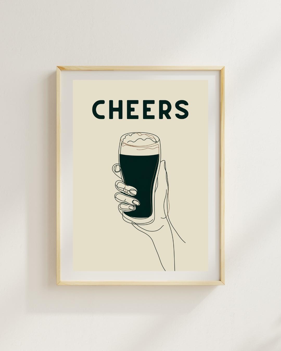 Cheers Guinness Print - Modern Bar & Pub Wall Art - Etsy