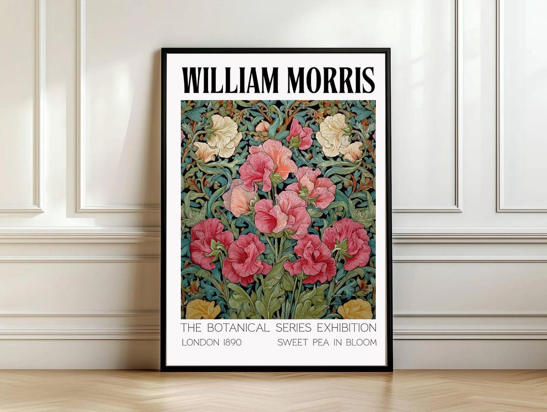 William Morris Sweetpea Poster - Flower Wall Art - April Birth Month ...