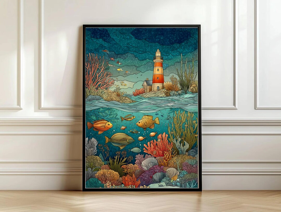 Children's Nursery Poster Sea Life - Ocean Wall Art for Kids Room ...