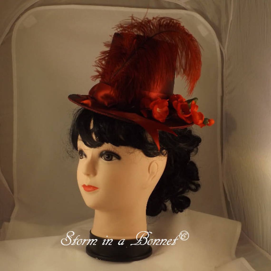 Victorian Toque Hat in a Wine Taffeta - Etsy UK