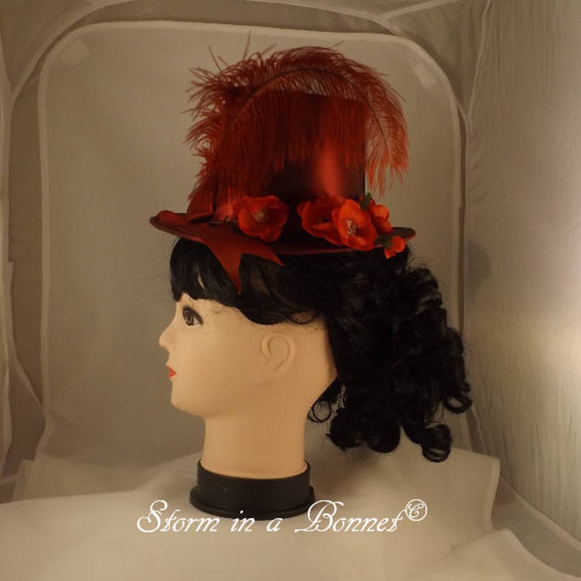 Victorian Toque Hat in a Wine Taffeta - Etsy UK