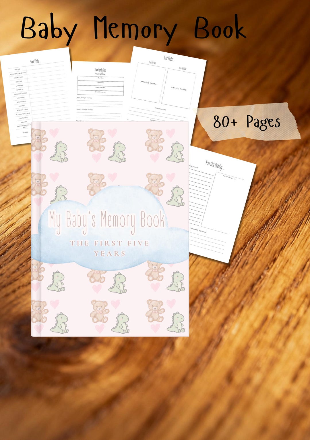 Baby Memory Book | First 5 Years, Milestones Journal (digital Download ...