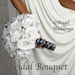 DAMASK BLACK WHITE Wedding Bouquet Bridal Package Silk Flowers ...