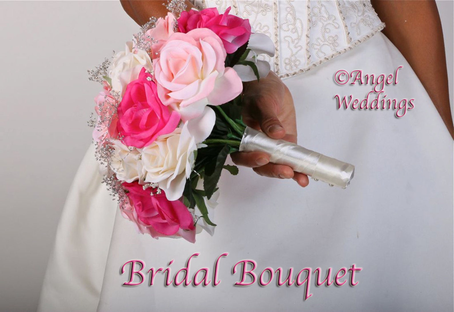 ABELLA PINK FUSCHIA Wedding Bouquet Package Bridal Bridesmaid Groom ...