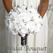 DAMASK BLACK WHITE Wedding Bouquet Bridal Package Silk Flowers ...