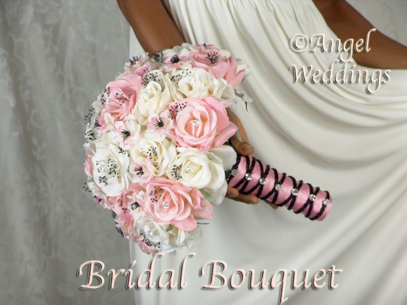Love CHERRY BLOSSOM Bride Bridal Groom Wedding Bouquets Bouquet Silk ...