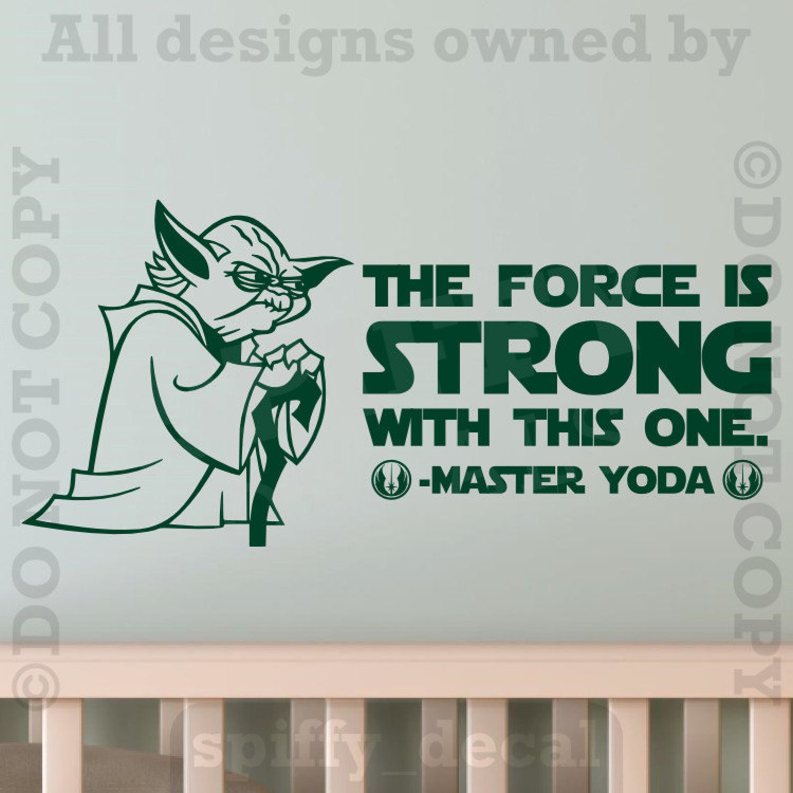 Star Wars Yoda the Force is Strong With This One Vinyl Wall - Etsy