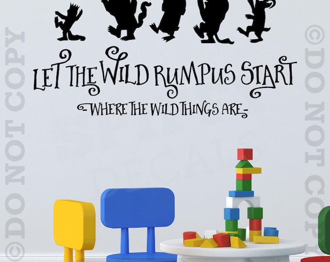 Let the Wild Rumpus Start Where the Wild Things Are Wall Decal - Etsy