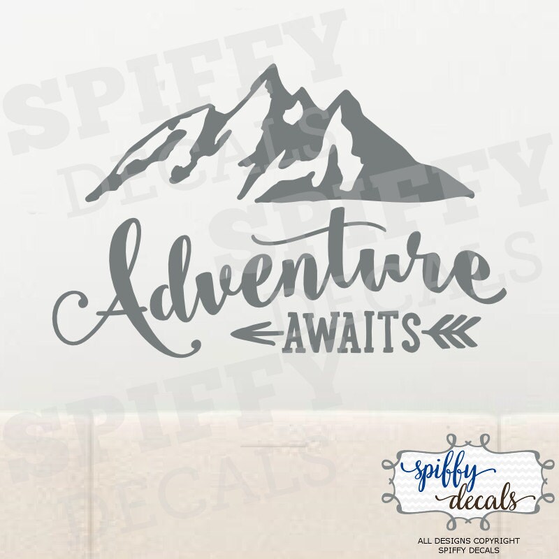 Adventure Awaits Wall Decal Vinyl Sticker Quote Travel With | Etsy