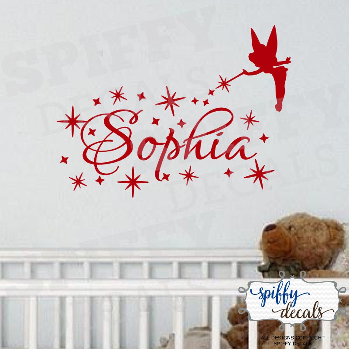 Tinkerbell Name Wall Decal Vinyl Sticker Personalized Custom - Etsy