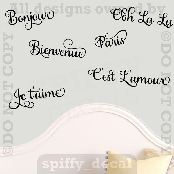 Sticker French Words - Etsy