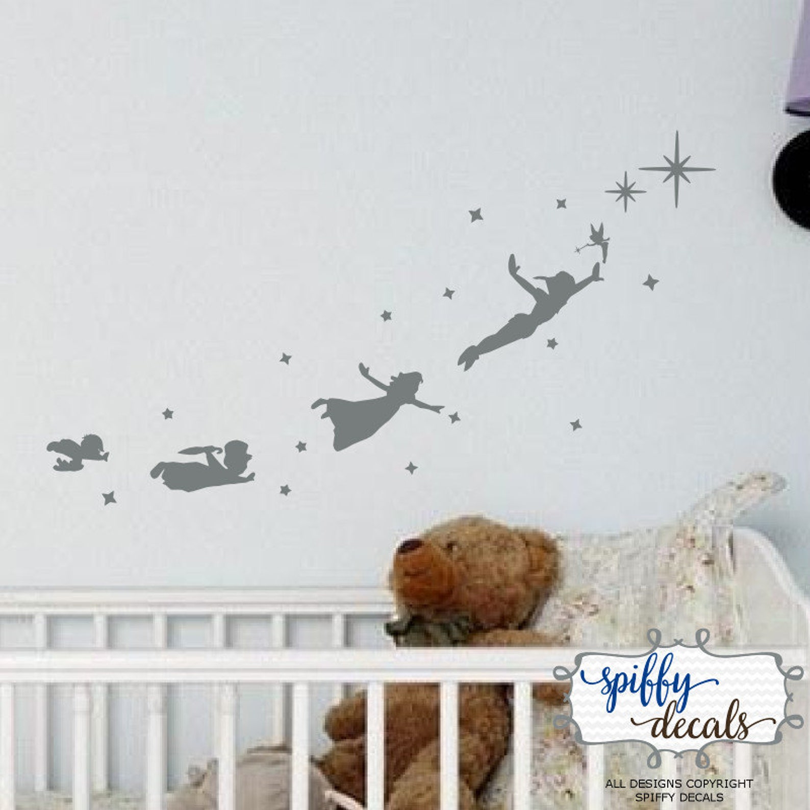 Peter Pan Tinkerbell Wendy John Michael Flying Second Star to the Right ...